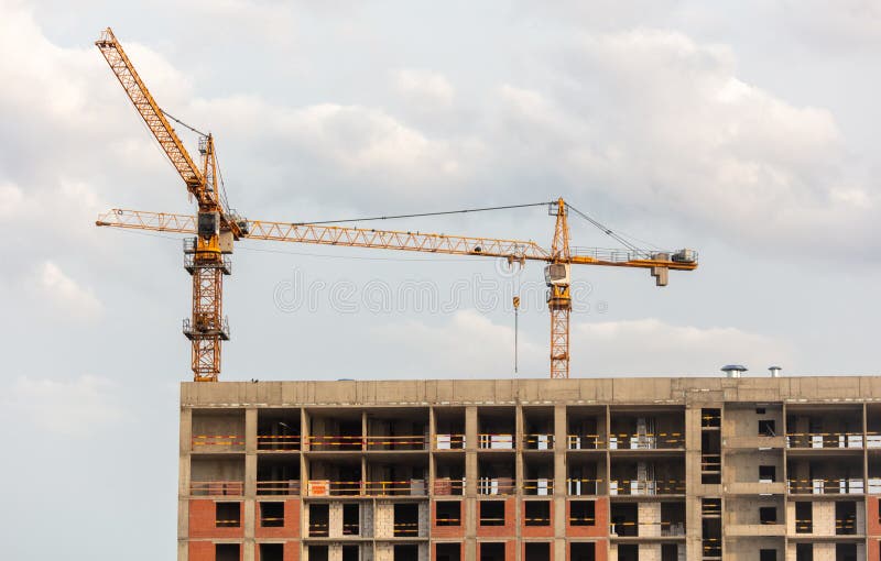 Tower Crane at the Construction Site of a Multi-story Building Stock ...