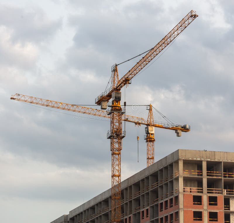 Tower Crane at the Construction Site of a Multi-story Building Stock ...