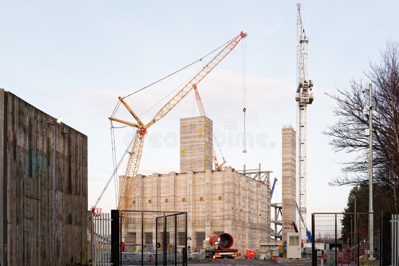 Tower Crane High in Sky at Construction Site Stock Image - Image of ... Tower Crane High in Sky at Construction Site Stock Image - Image of ...
