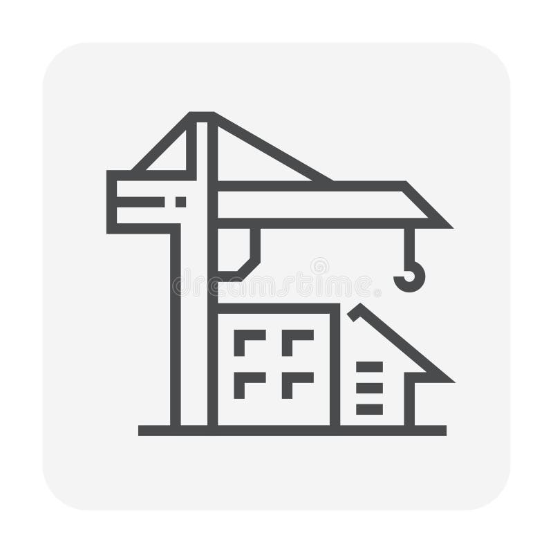 Tower crane icon stock vector. Illustration of construction - 179947822