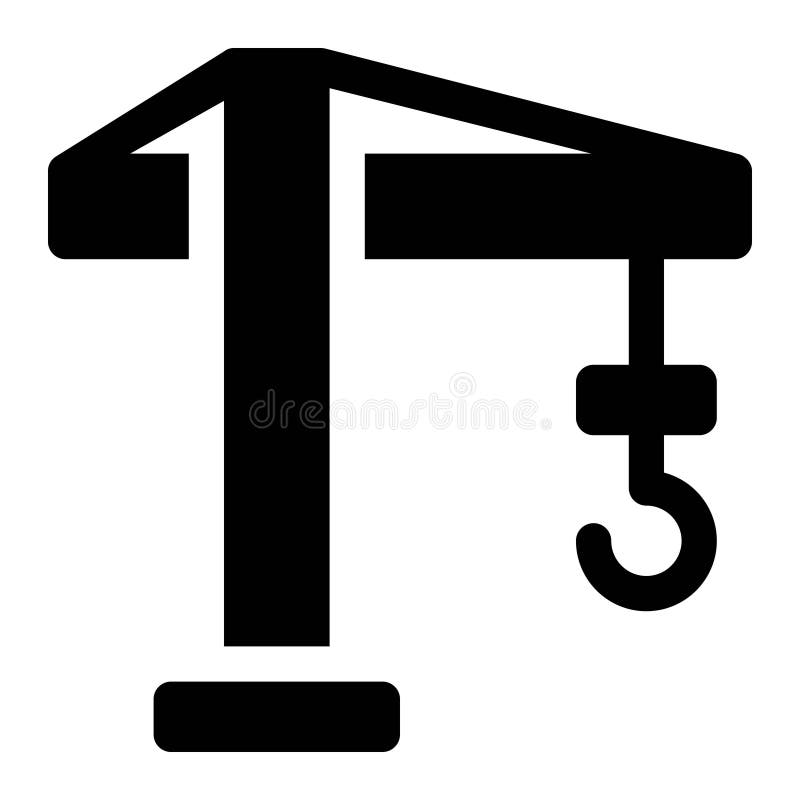 Tower Crane Icon in Line Style. Construction, Heavy Lift Crane Sign ...