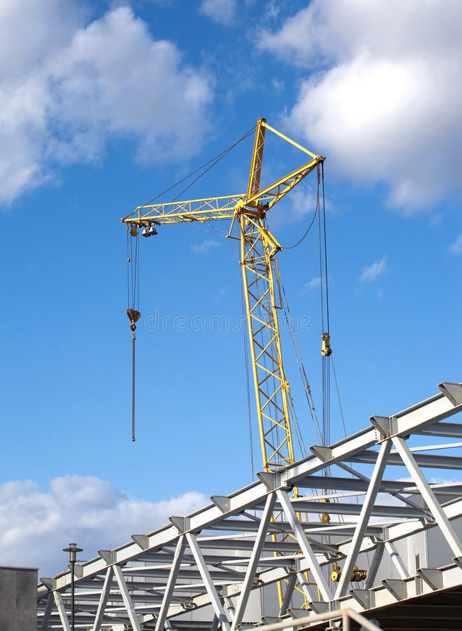 Tower Crane on Industrial Building Construction Stock Photo - Image of ...
