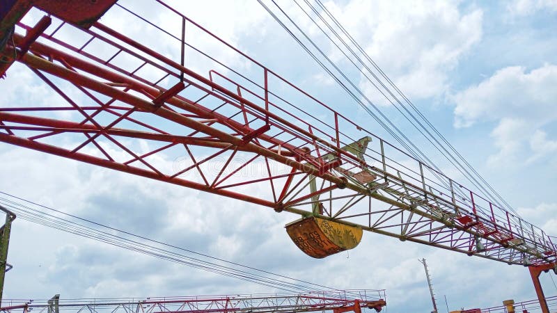 Tower Crane at the Loading and Unloading Port Stock Photo - Image of ...