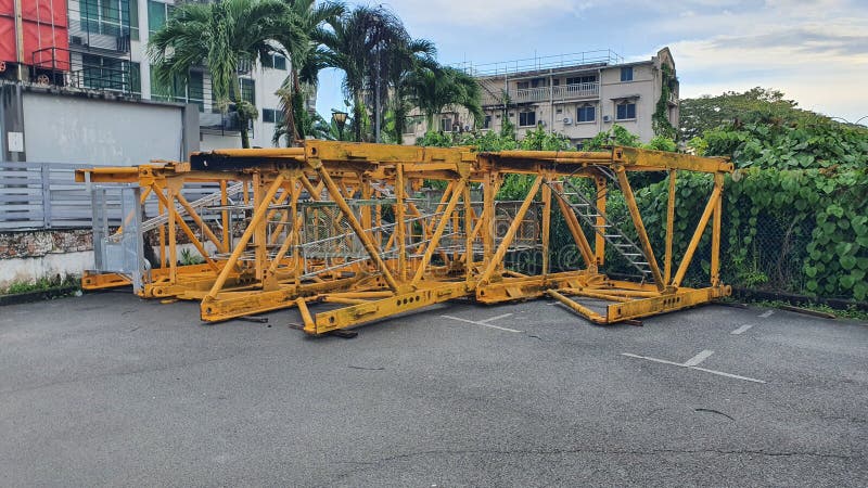 Tower crane mast sample stock image. Image of errection - 263289539