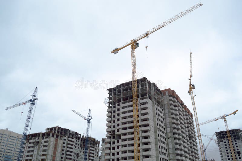 Tower Crane and Multi-storey Building Editorial Photography - Image of ...