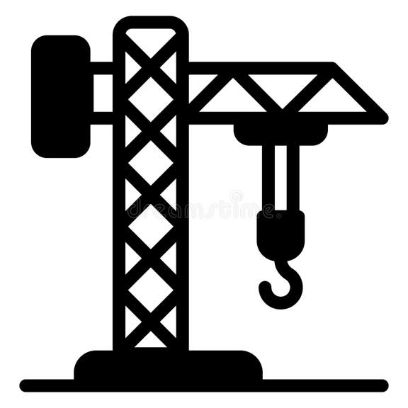 Tower Crane Solid Icon, Building Construction Concept. Vector Graphics Stock Vector ...