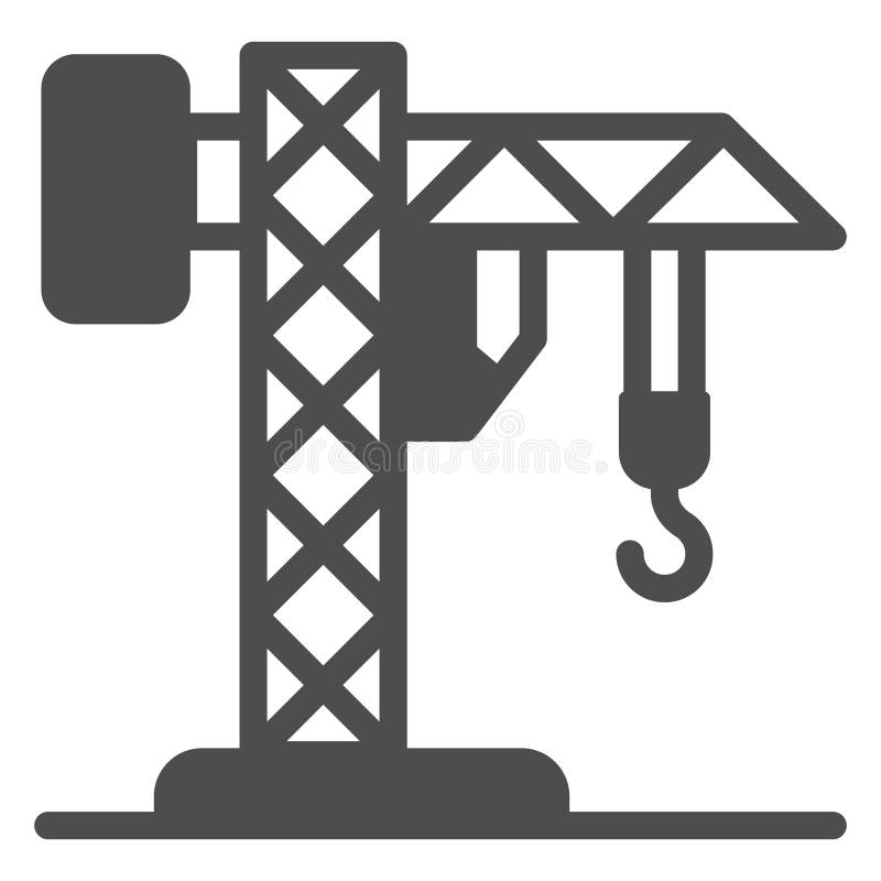 Tower Crane Solid Icon, Building Construction Concept. Vector Graphics ...
