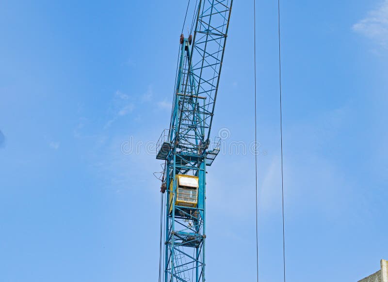 Tower Crane Load Hook with Safety Lock and Load Slings with Hooks Stock ...