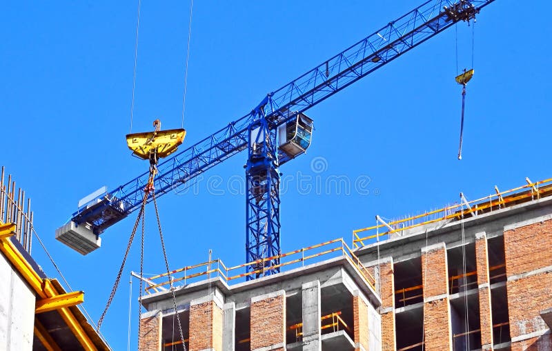 Tower Crane, Winch and Construction Stock Photo - Image of condominium ...