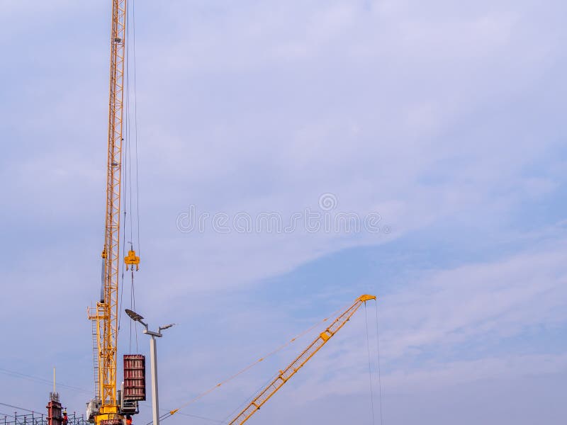 The Tower Crane Working in Construction Site Stock Photo - Image of ... The Tower Crane Working in Construction Site Stock Photo - Image of ...