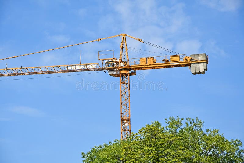 Crane Works. the Load-lifting Mechanism in Work Stock Photo - Image of ...