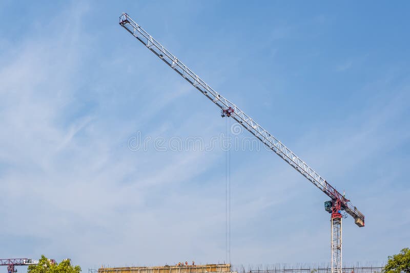 Tower Cranes on Construction Site, Providing Housing for Low-income ...