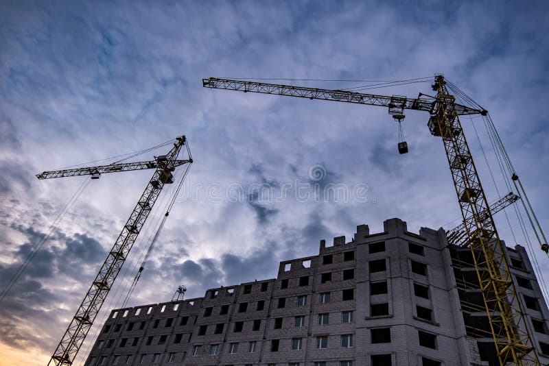 Tower Cranes and Unfinished Multi-storey High Buildings Under ...