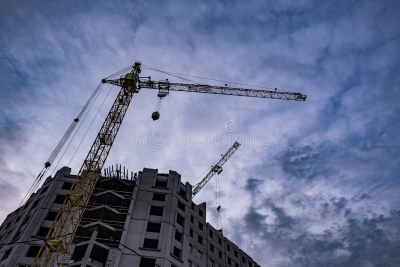 Tower Cranes and Unfinished Multi-storey High Buildings Under ...