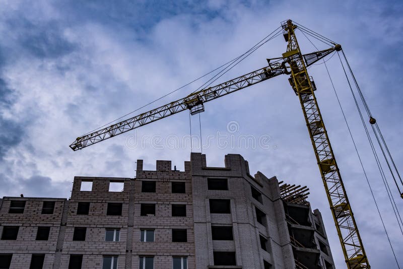 Tower Cranes and Unfinished Multi-storey High Buildings Under ...