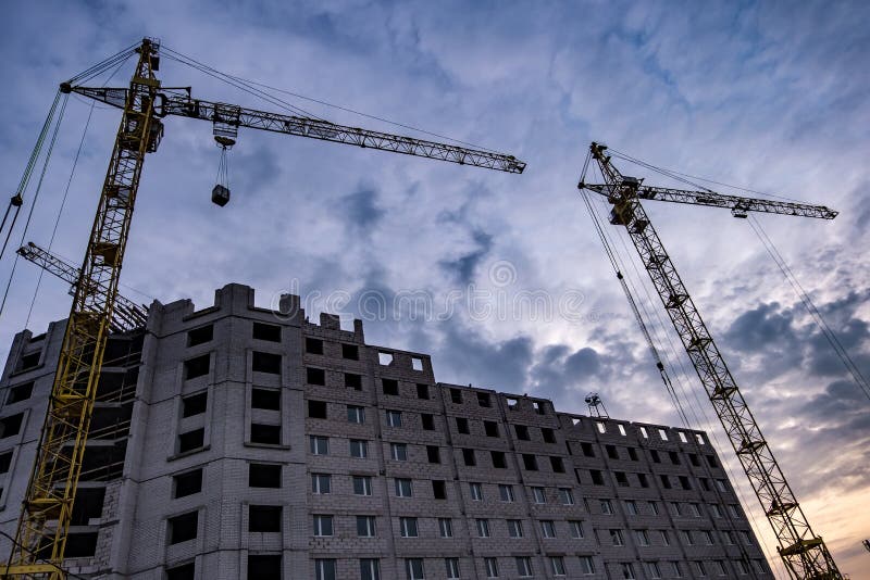 Tower Cranes and Unfinished Multi-storey High Buildings Under ...