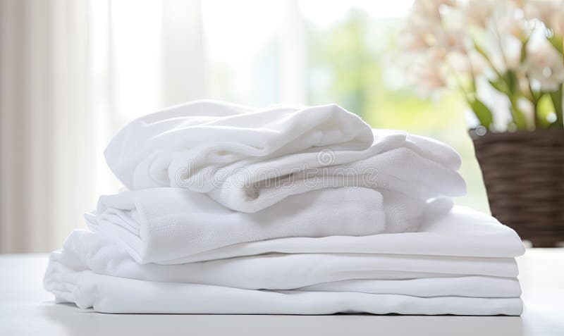 A Tower of Crisp White Sheets on a Polished Tabletop Stock Illustration ...