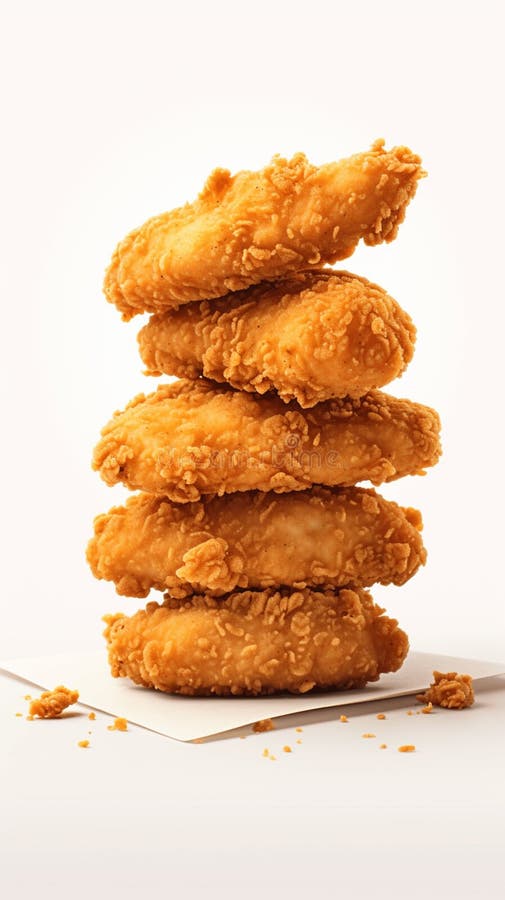 Tower of Crispy Fried Chicken Tenders Stock Illustration - Illustration ...