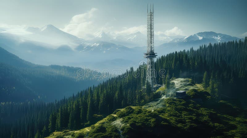 Tower data towers stock illustration. Illustration of remote - 372067176