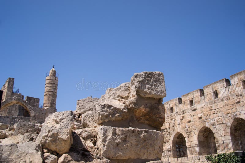Tower of David, in Jerusalem Old City Stock Image - Image of mosque ...