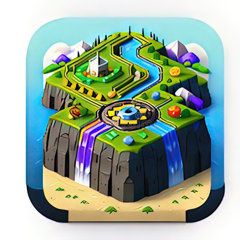 Tower Defense Software App Icon. Generative AI. Stock Photo - Image of ...