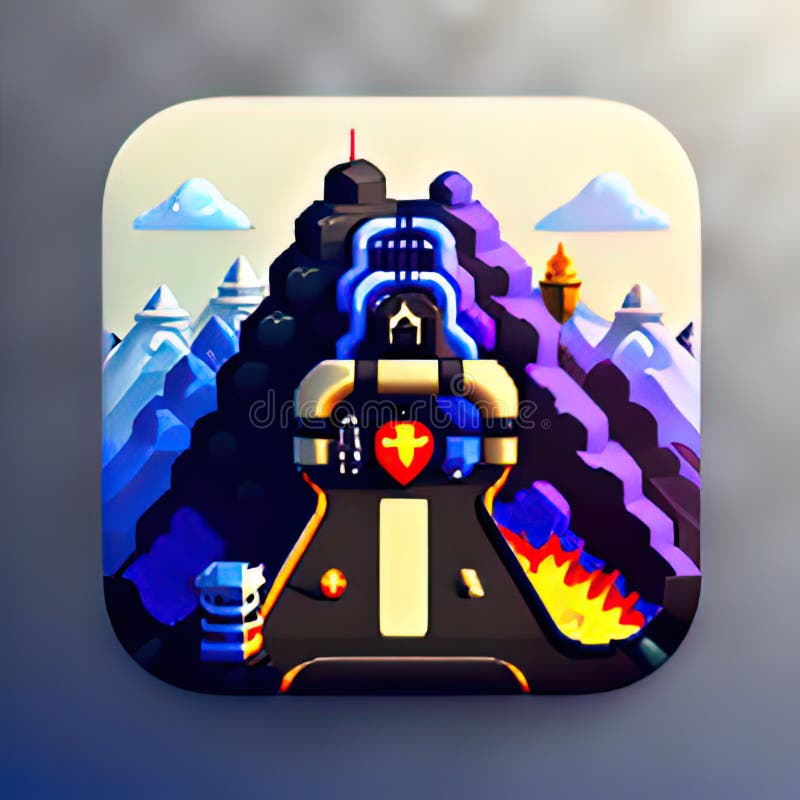 Tower Defense Software App Icon. Generative AI. Stock Illustration ...