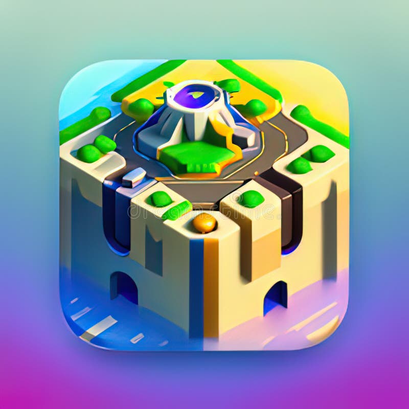 Tower Defense Software App Style Icon. Generative AI. Stock ...