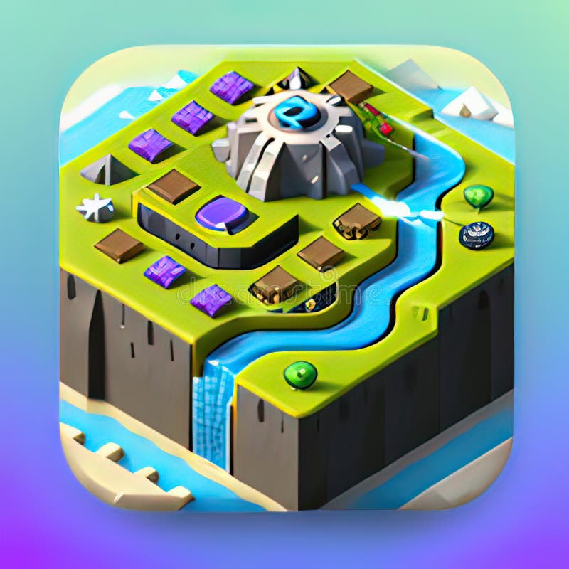 Tower Defense Software App Style Icon. Generative AI. Stock ...