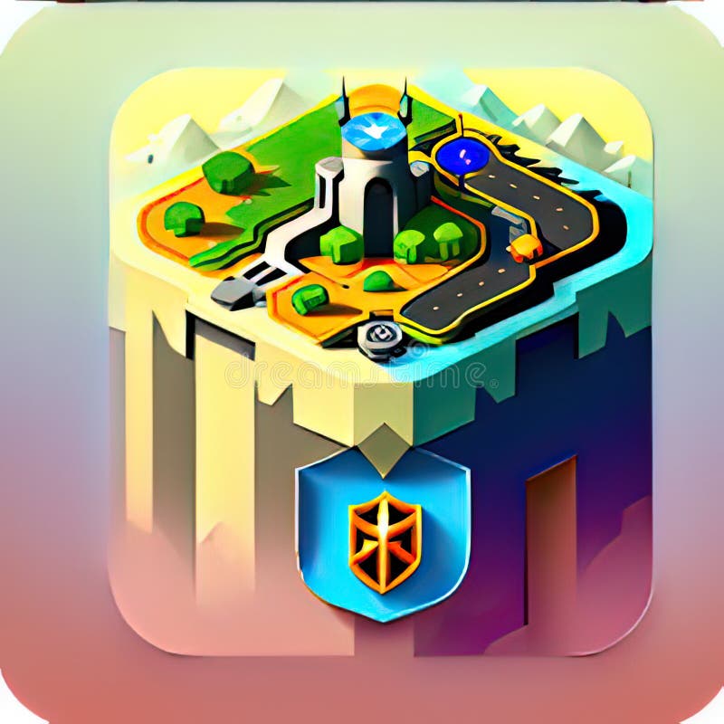 Tower Defense Software App Style Icon. Generative AI. Stock ...