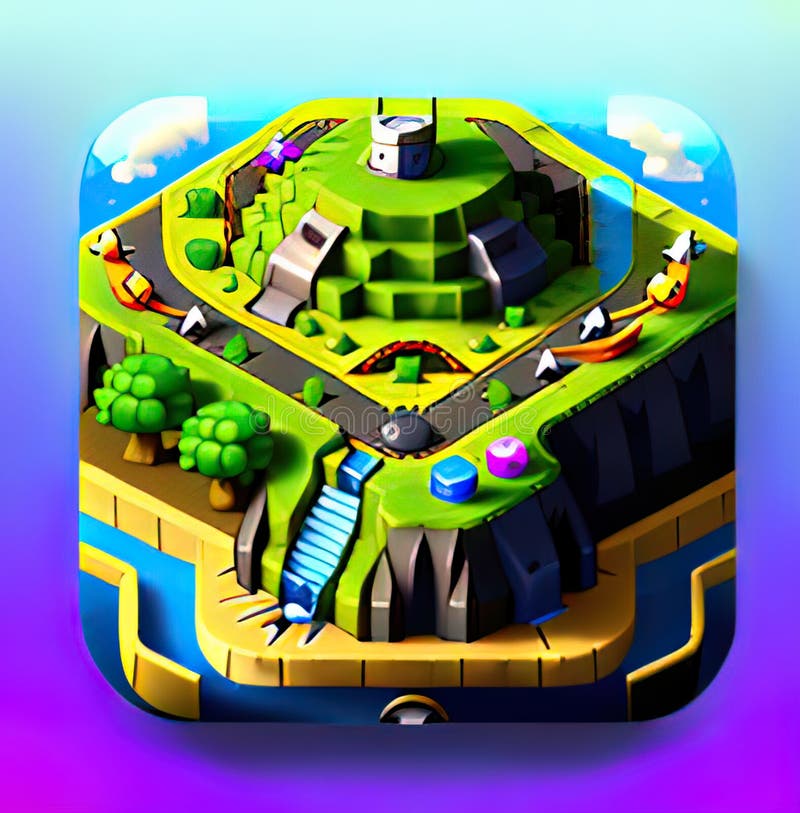Tower Defense Software App Style Icon. Generative AI. Stock ...