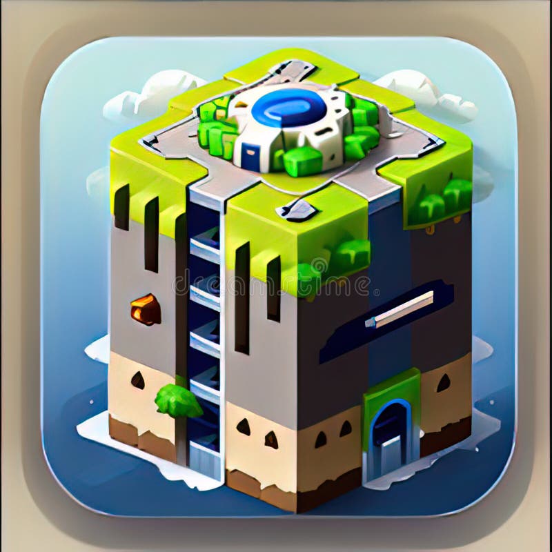 Tower Defense Software App Style Icon. Generative AI. Stock ...
