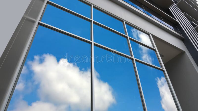 The Tower Design Using Big Window Exterior . the Geometry Square Design ...