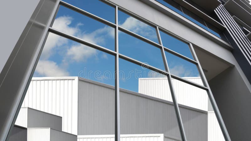 The Tower Design Using Tinted Glass Window with Reflect of Corrugated ...