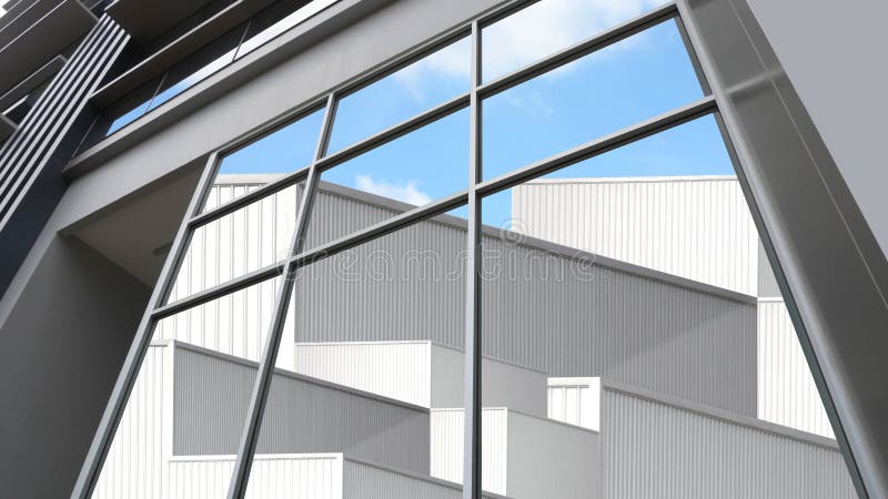 The Tower Design Using Tinted Glass Window with Reflect of Corrugated ...