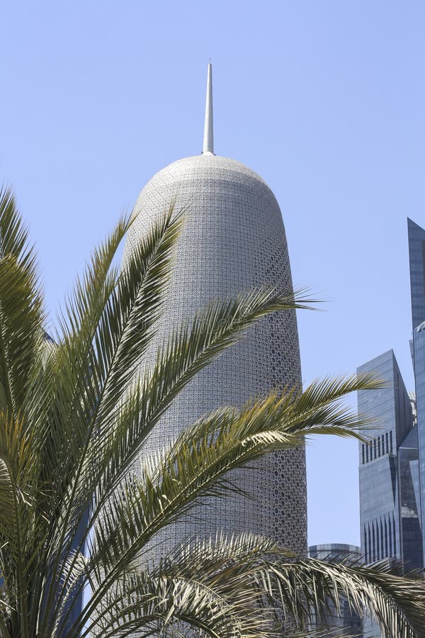 Doha Tower Is An Iconic High Rise Tower In West Bay, Doha, Qatar Stock ...