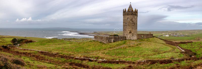 Tower of Doonagore Castle stock photo. Image of landscape - 135911806