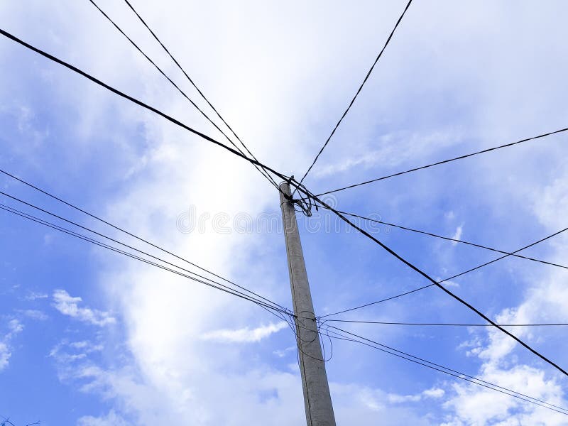 Tower of Electricity Powers Transmission on the Blue Sky Stock Image ...