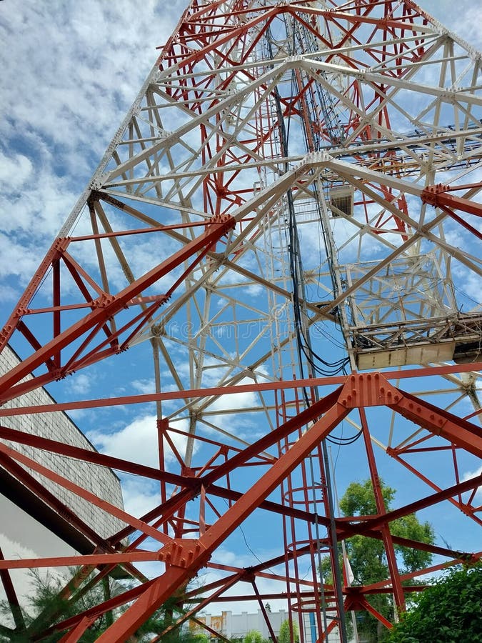 Tower and eletectric power stock image. Image of equipment - 266610701