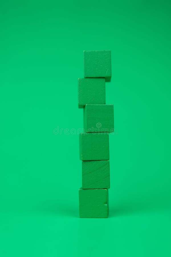 Tower of Empty Green Blocks with Free Space for You Text on a Green ...