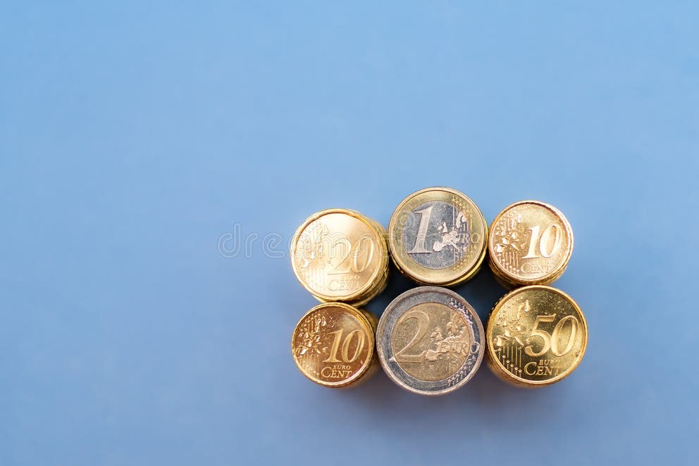 Tower of Euro Coins of Different Values Stock Image - Image of badge ...