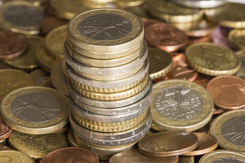 A tower of euro stock photo. Image of cash, luxury, coins - 39923212
