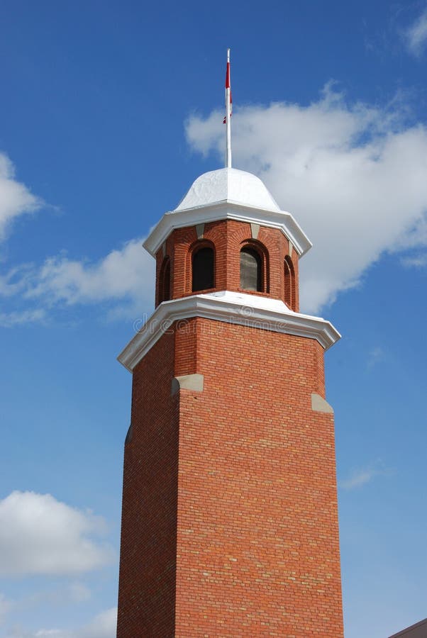 Tower with flag stock image. Image of leisure, blue, edmonton - 4326363