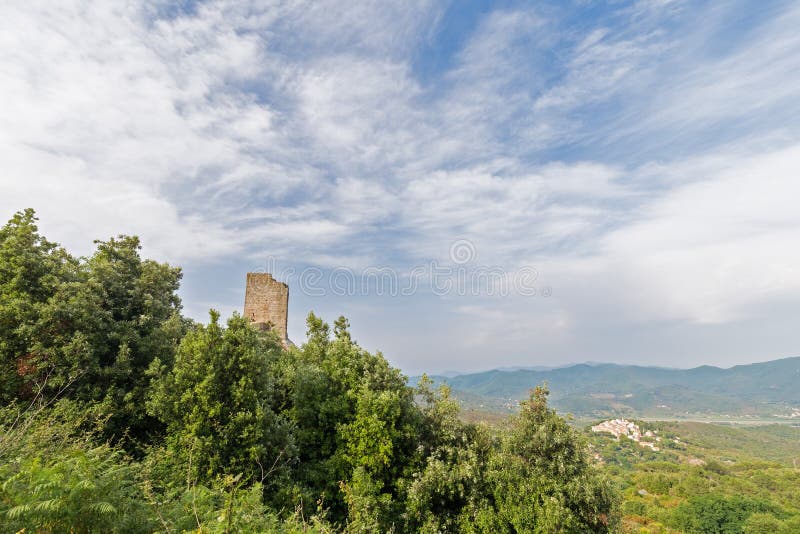 The tower in the forest stock photo. Image of building - 59258504