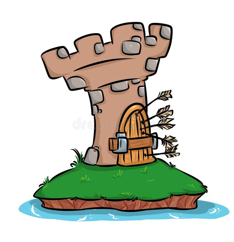 Tower Fortress Castle Siege Cartoon Illustration Stock Illustration ...