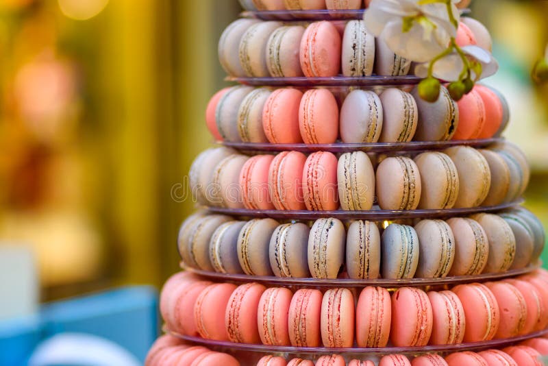 A Tower of French Macaroons Stock Image - Image of gastronomy, assorted ...