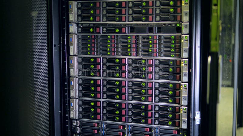 A Tower Full of Hard Drives Behind a Glass Door. Stock Footage - Video ...