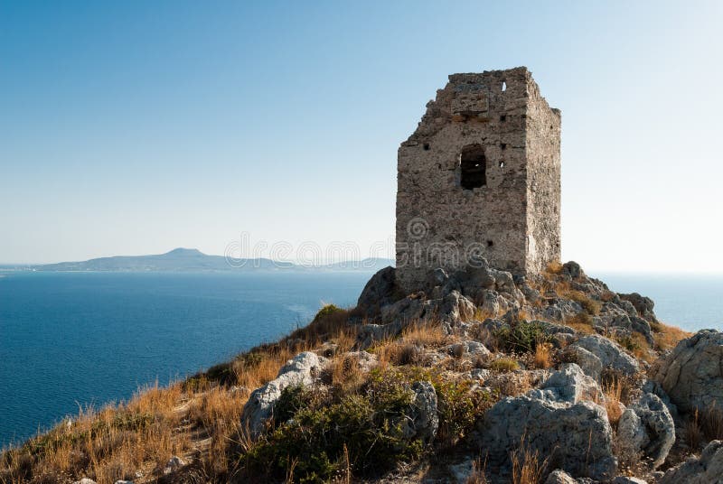 Tower in Greece stock photo. Image of mountain, monument - 59312892