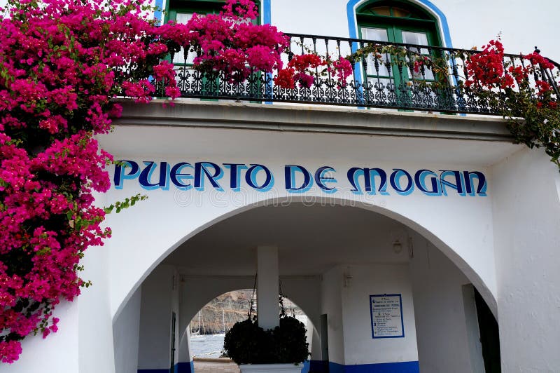 Tower of the Harbor Master in Puerto De Mogan Stock Image - Image of ...
