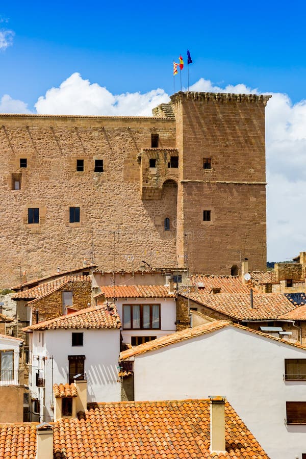 Tower of the Historic Castle in Mora De Rubielos Stock Photo - Image of ...