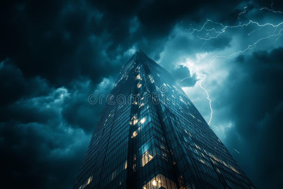 The Tower is Hit by a Dramatic Lightning Strike in the Midst of a ...
